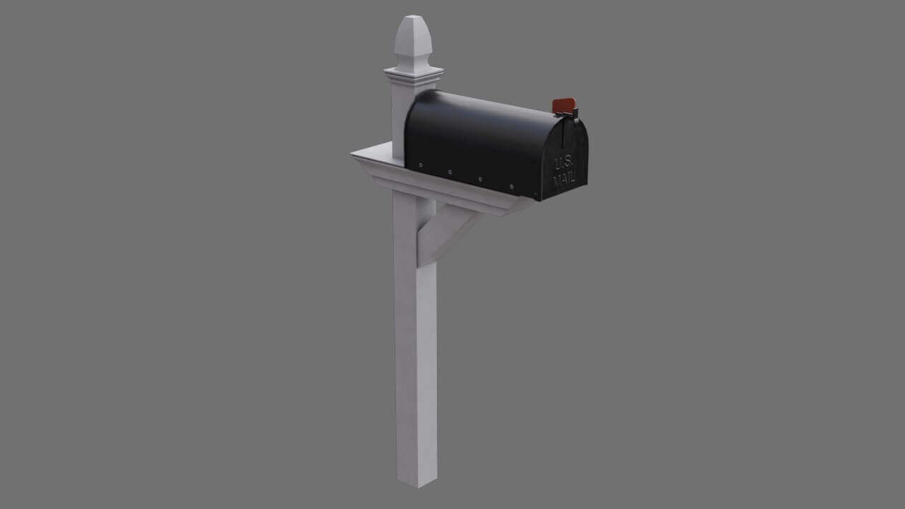 Classic Mailbox With Pedestal - 3D Model by weeray