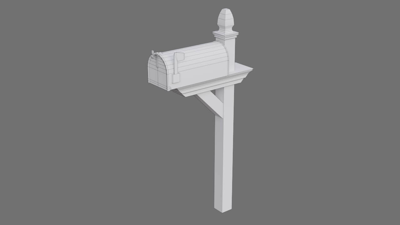 Classic Mailbox With Pedestal (old) - 3D Model by weeray