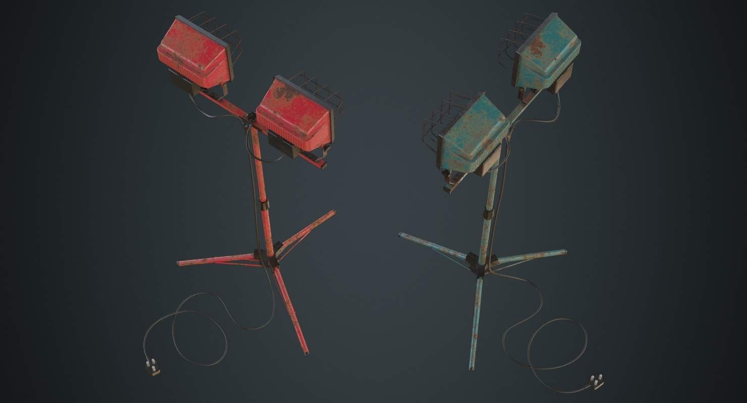 Mobile Construction Light 1B - 3D Model by weeray