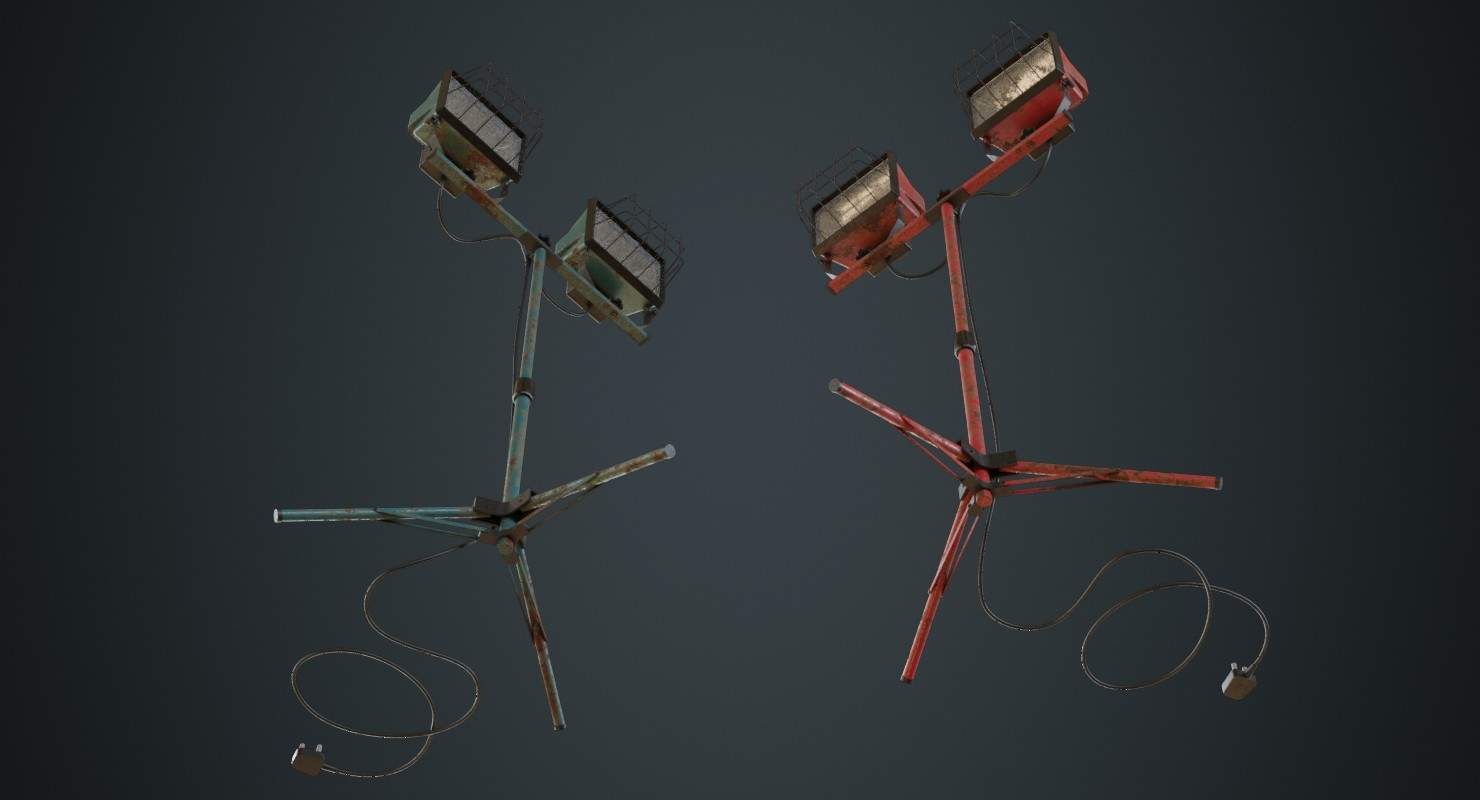 Mobile Construction Light 1B - 3D Model by weeray