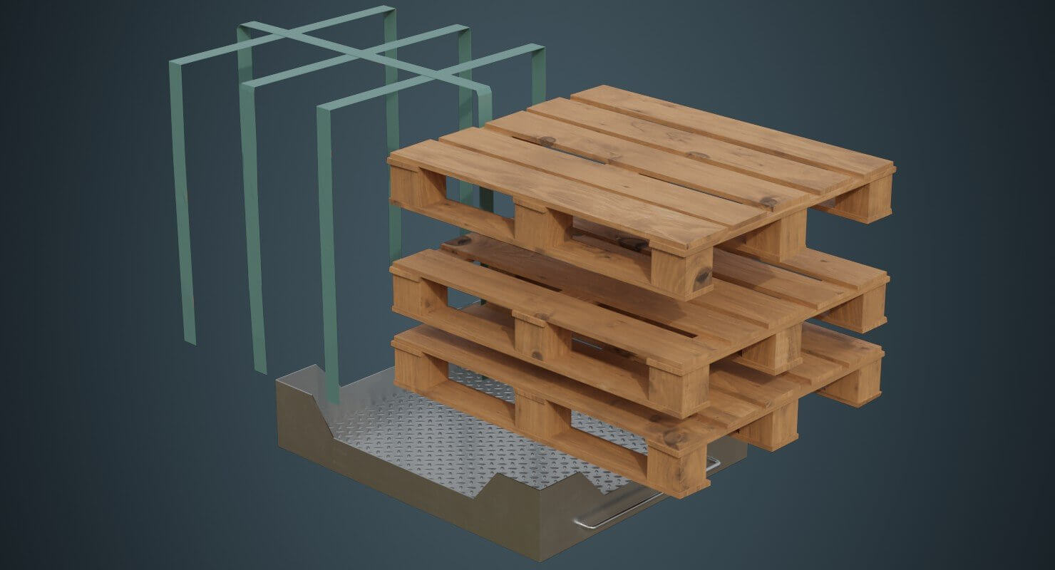 Pallet Rack 1A - 3D Model by weeray