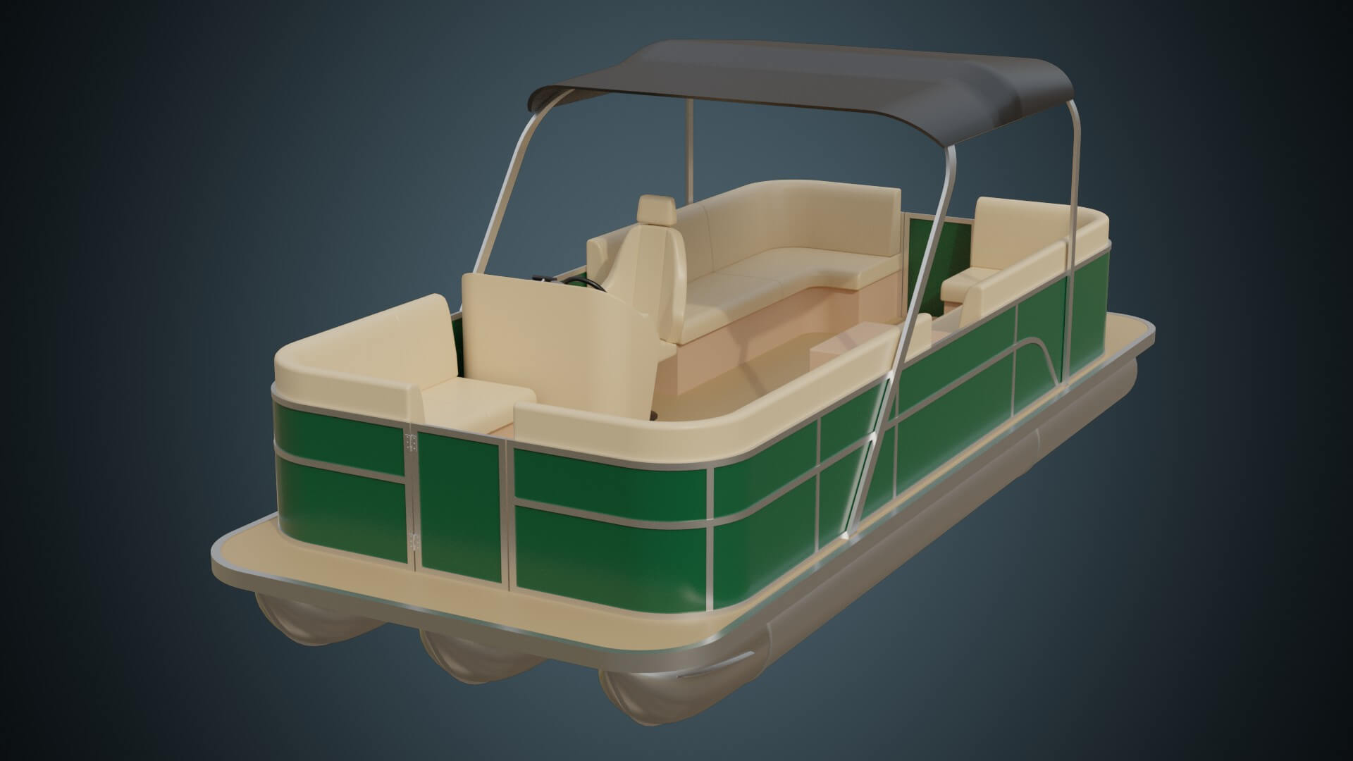Pontoon Boat 1 Basic - 3D Model by weeray