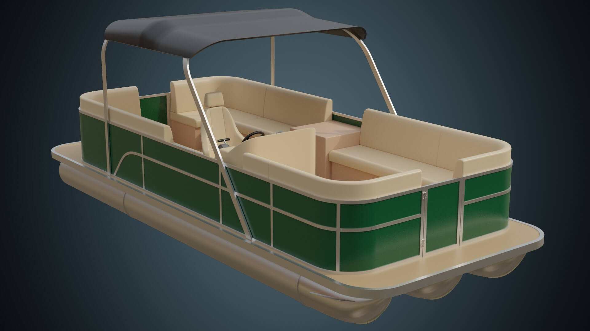 Pontoon Boat 1 Basic - 3D Model by weeray