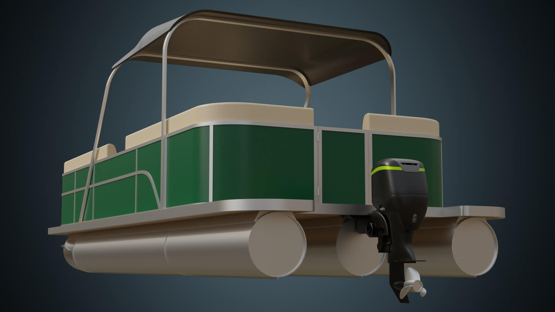 Pontoon Boat 1 Basic - 3D Model by weeray