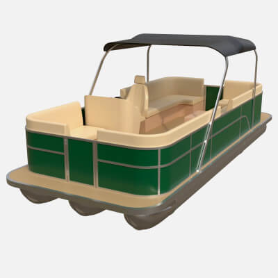 Pontoon Boat 1 Basic - 3D Model by weeray