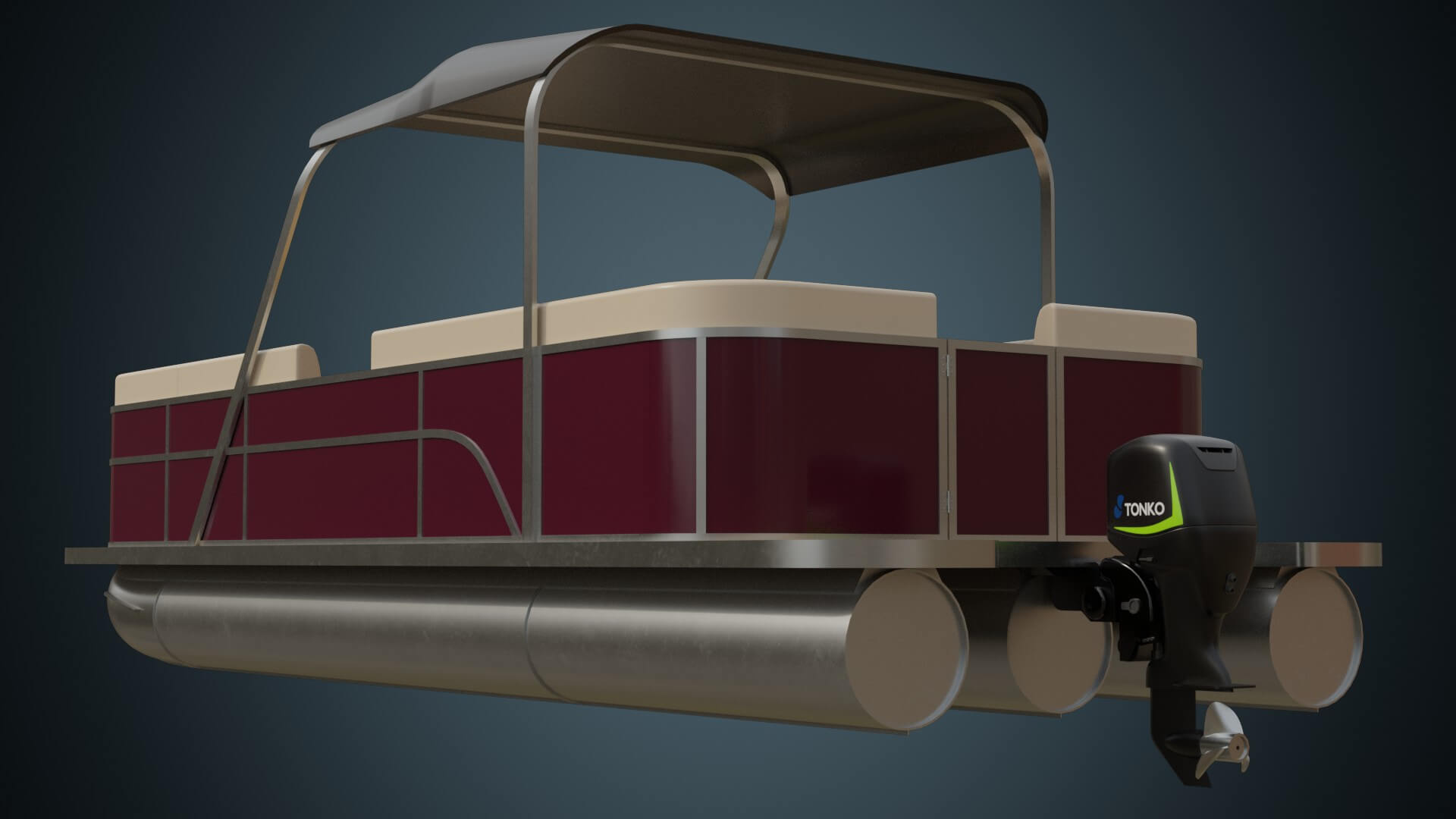 Pontoon Boat 1A - 3D Model by weeray