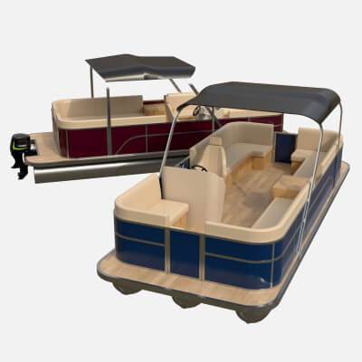 Pontoon Boat 1A - 3D Model by weeray