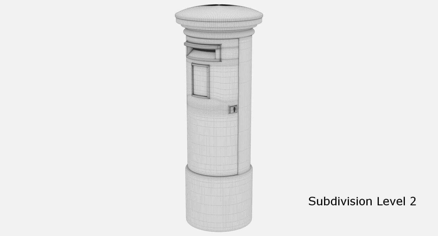 Post Box (textured) - 3D Model by weeray