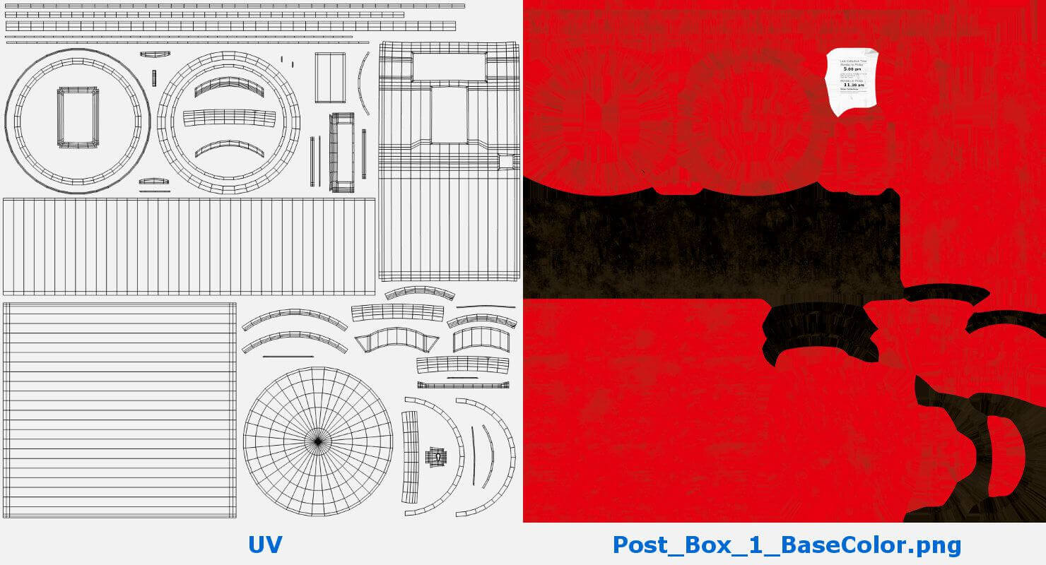Post Box (textured) - 3D Model by weeray