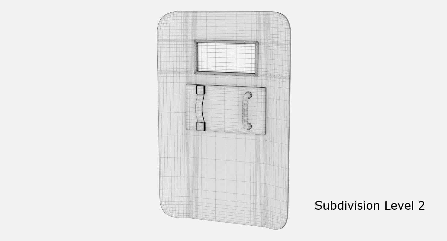 Riot Shield (textured) - 3D Model by weeray