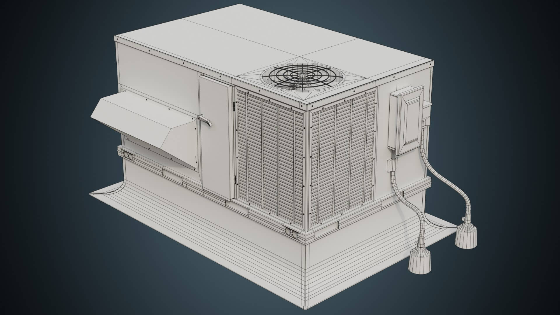 Rooftop AC Unit 6 Basic - 3D Model by weeray