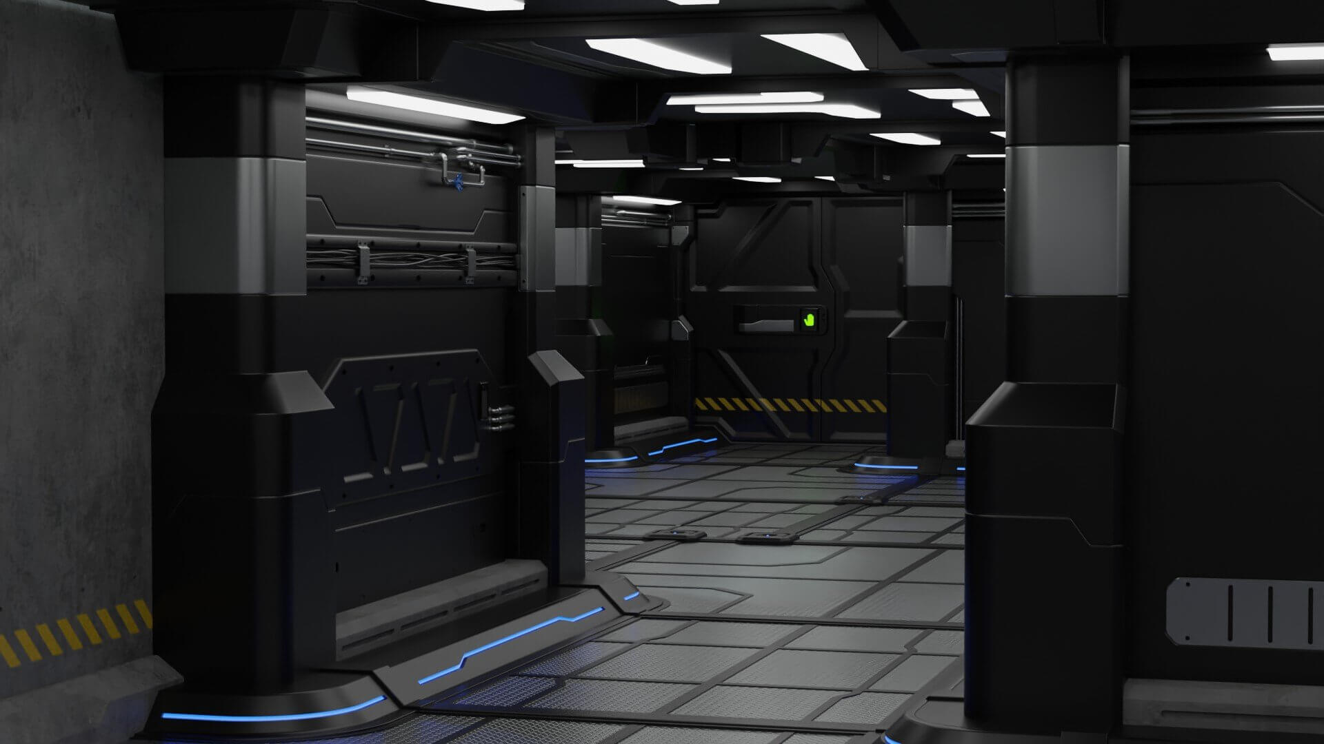 Sci Fi Modular Interior 1A - 3D Model by weeray