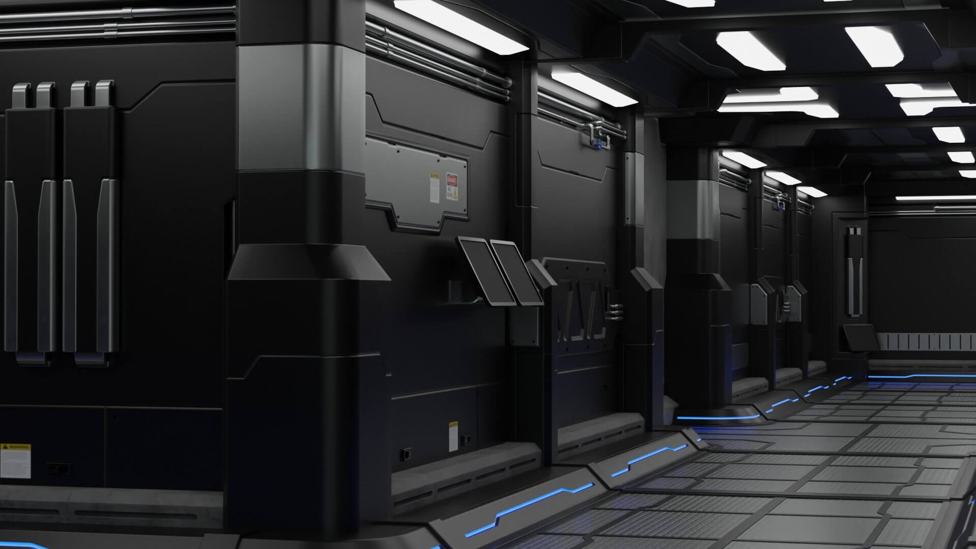 Sci Fi Modular Interior 1A - 3D Model by weeray