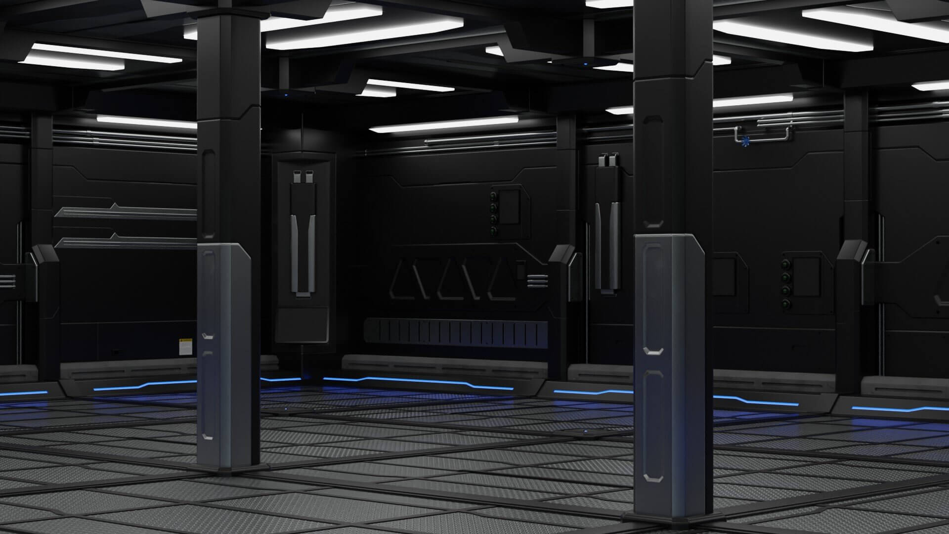 Sci Fi Modular Interior 1A - 3D Model by weeray