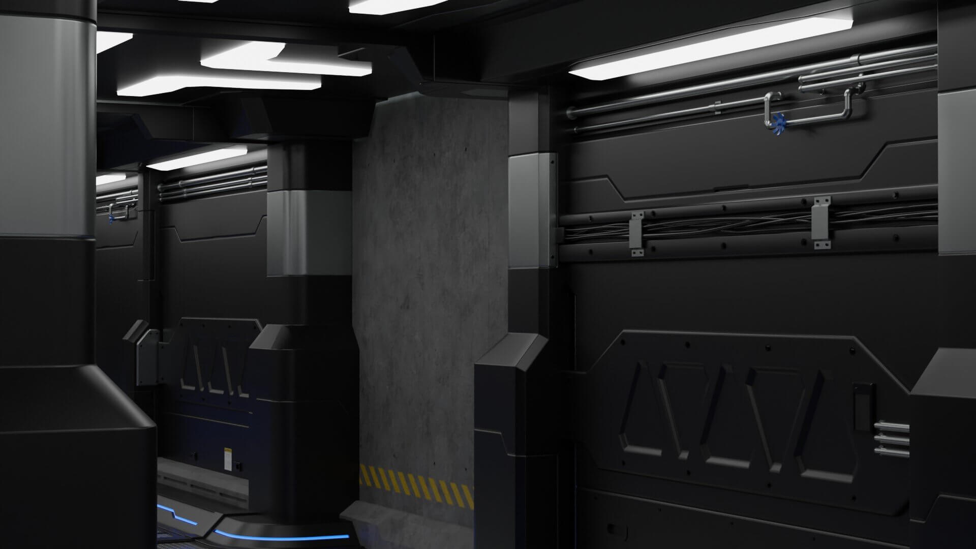 Sci Fi Modular Interior 1A - 3D Model by weeray