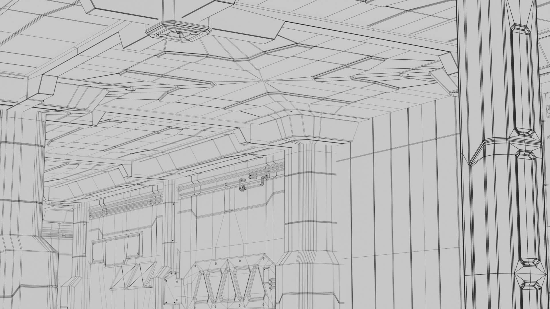 Sci Fi Modular Interior 1A - 3D Model by weeray