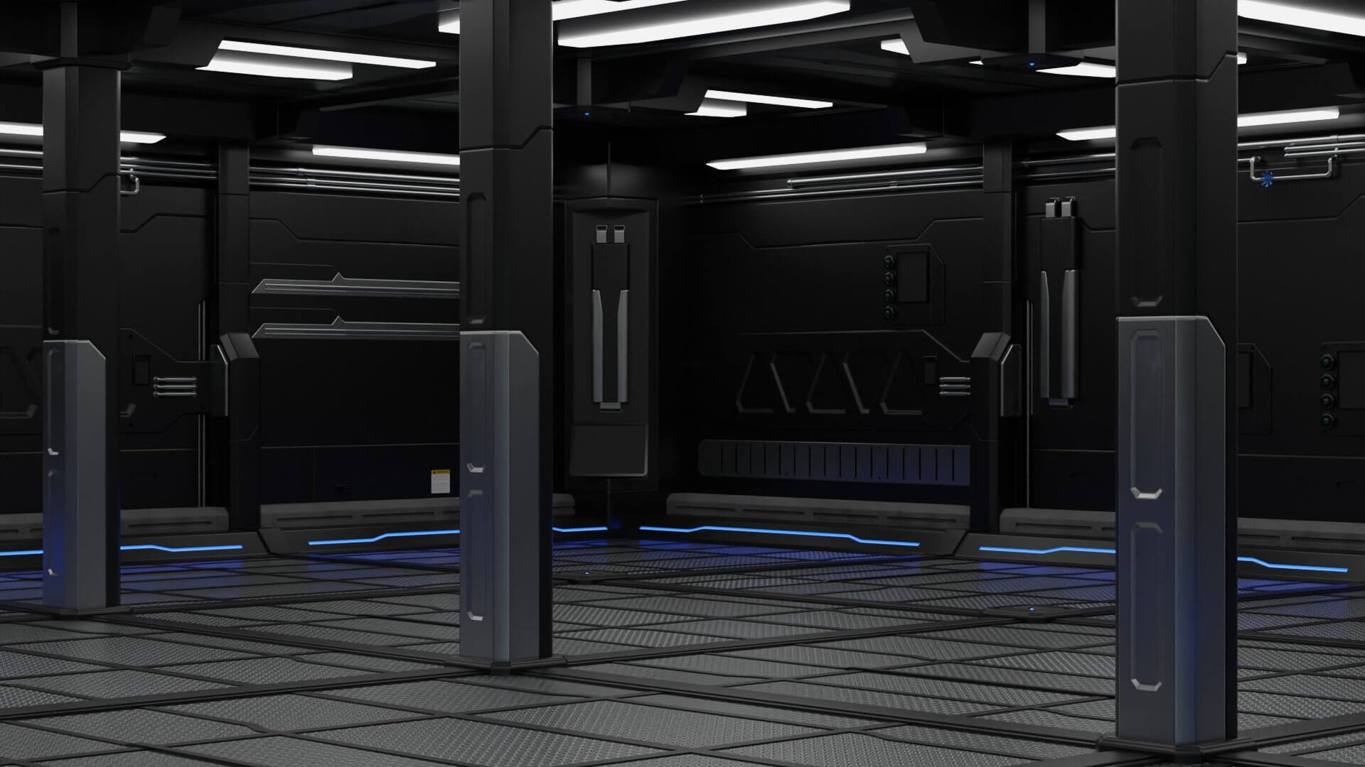 Sci Fi Modular Interior 1B - 3D Model by weeray