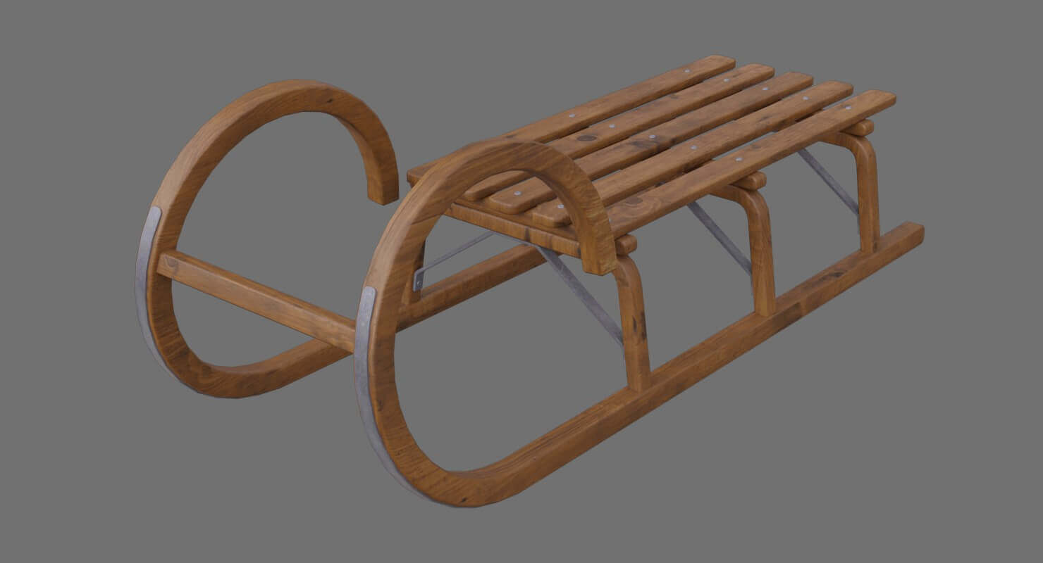 Wooden Sled - 3D Model by weeray