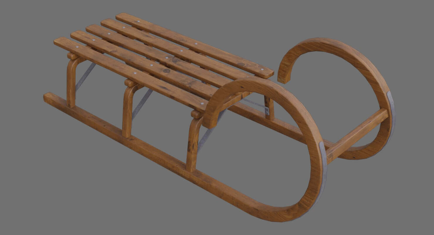 Wooden Sled - 3D Model by weeray