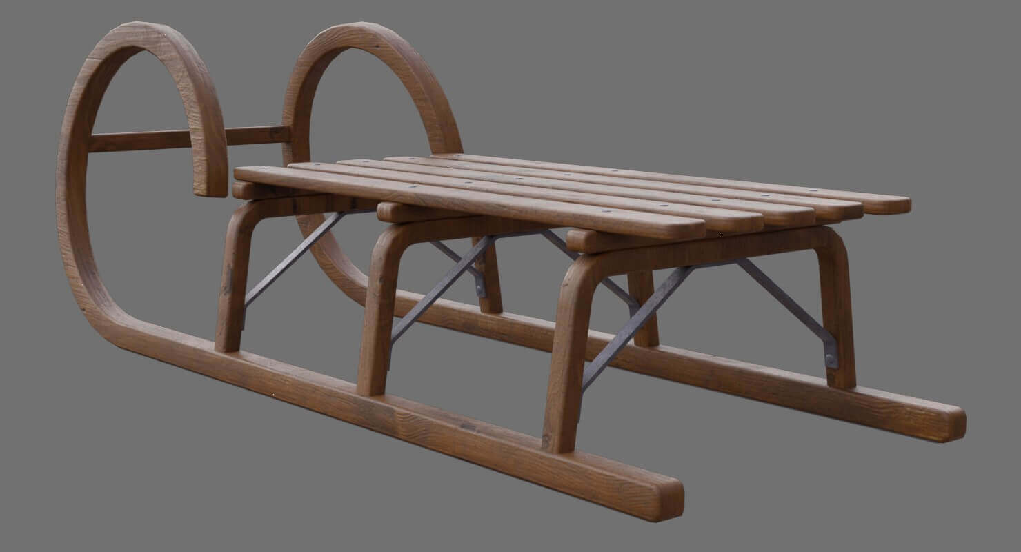 Wooden Sled - 3D Model by weeray