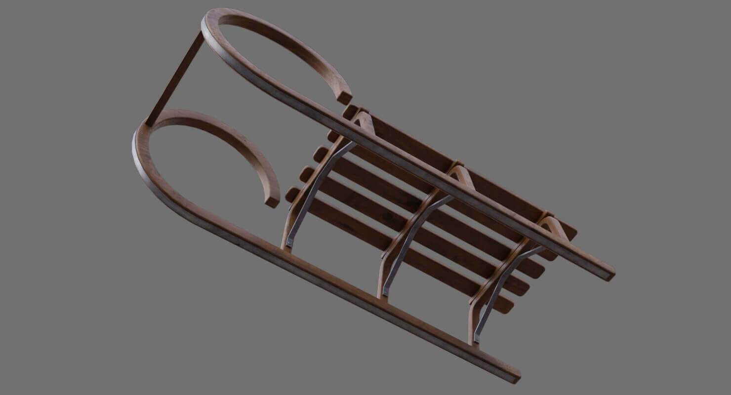 Wooden Sled - 3D Model by weeray