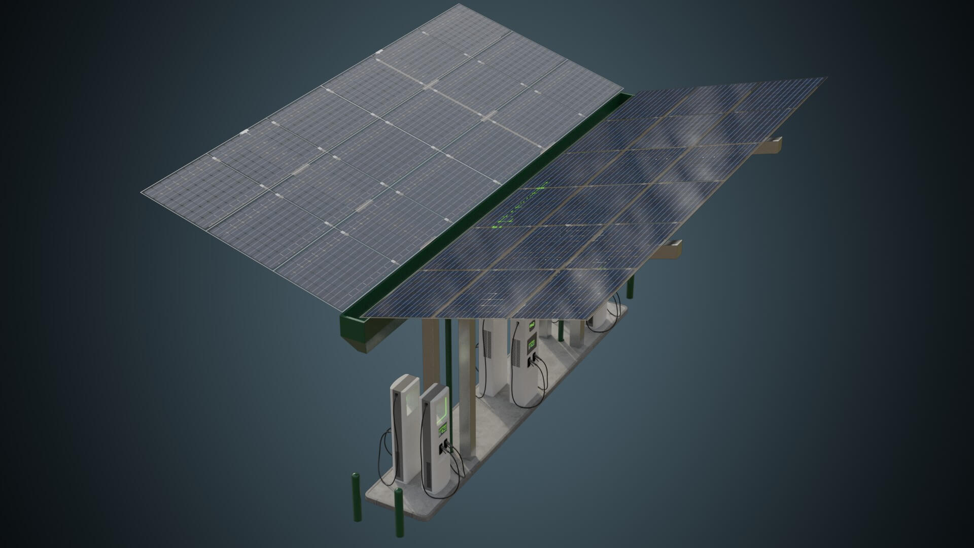 Solar Charging Station 1A - 3D Model by weeray