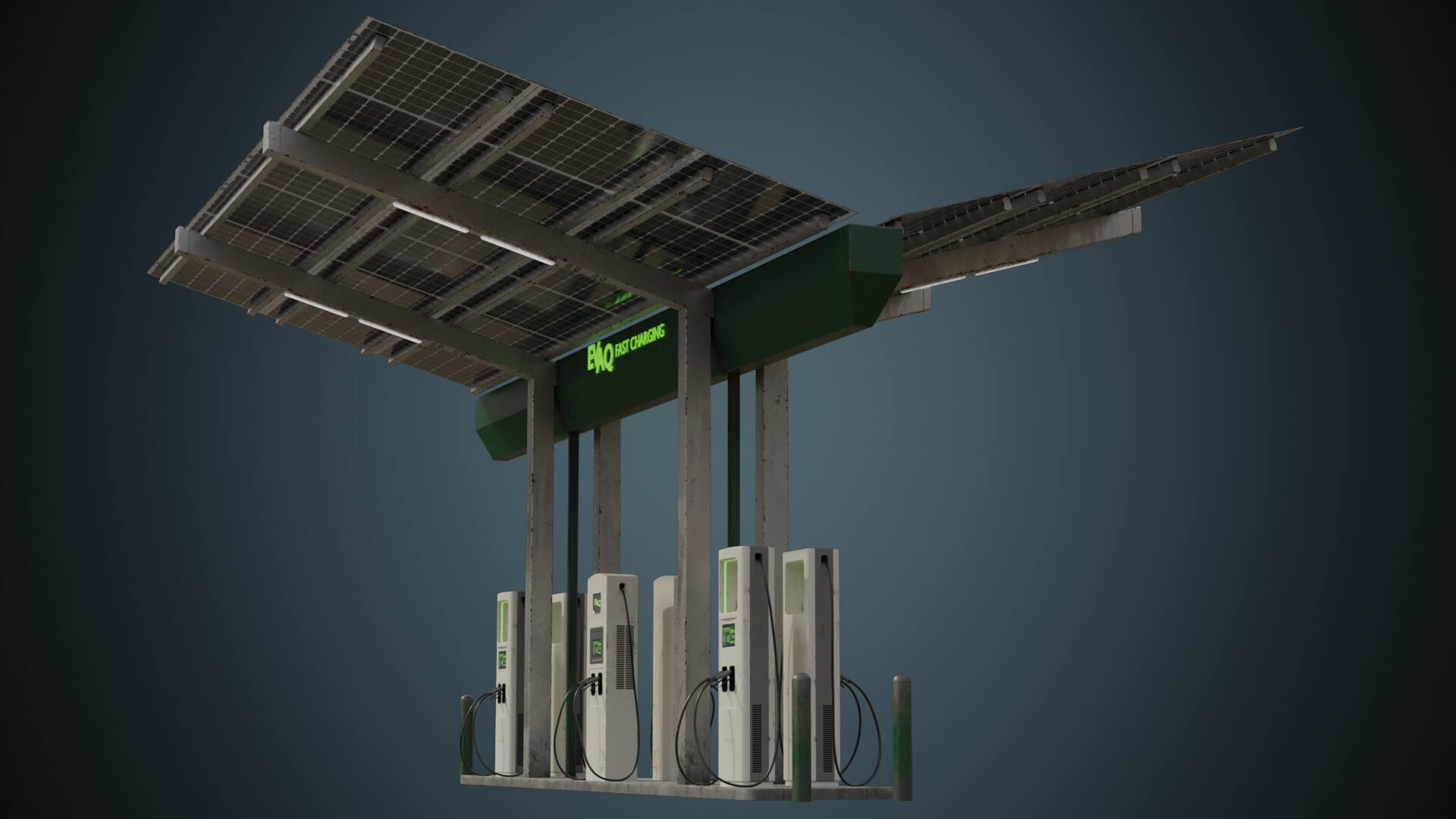 Solar Charging Station 1B - 3D Model by weeray