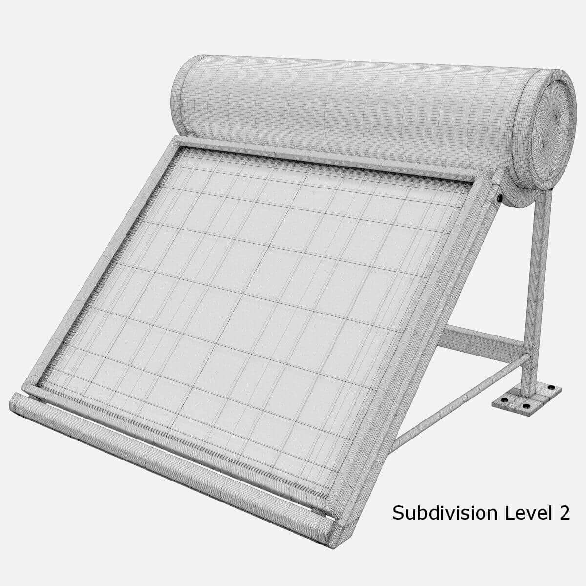 Flat Plate Solar Water Heater - 3D Model by weeray