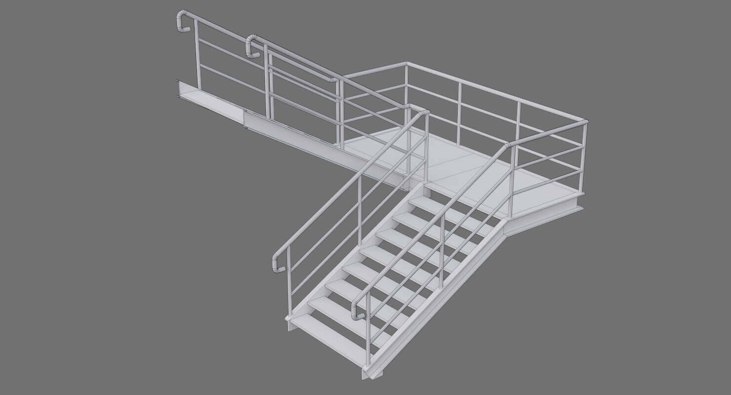 Metal Stairs - 3D Model by weeray