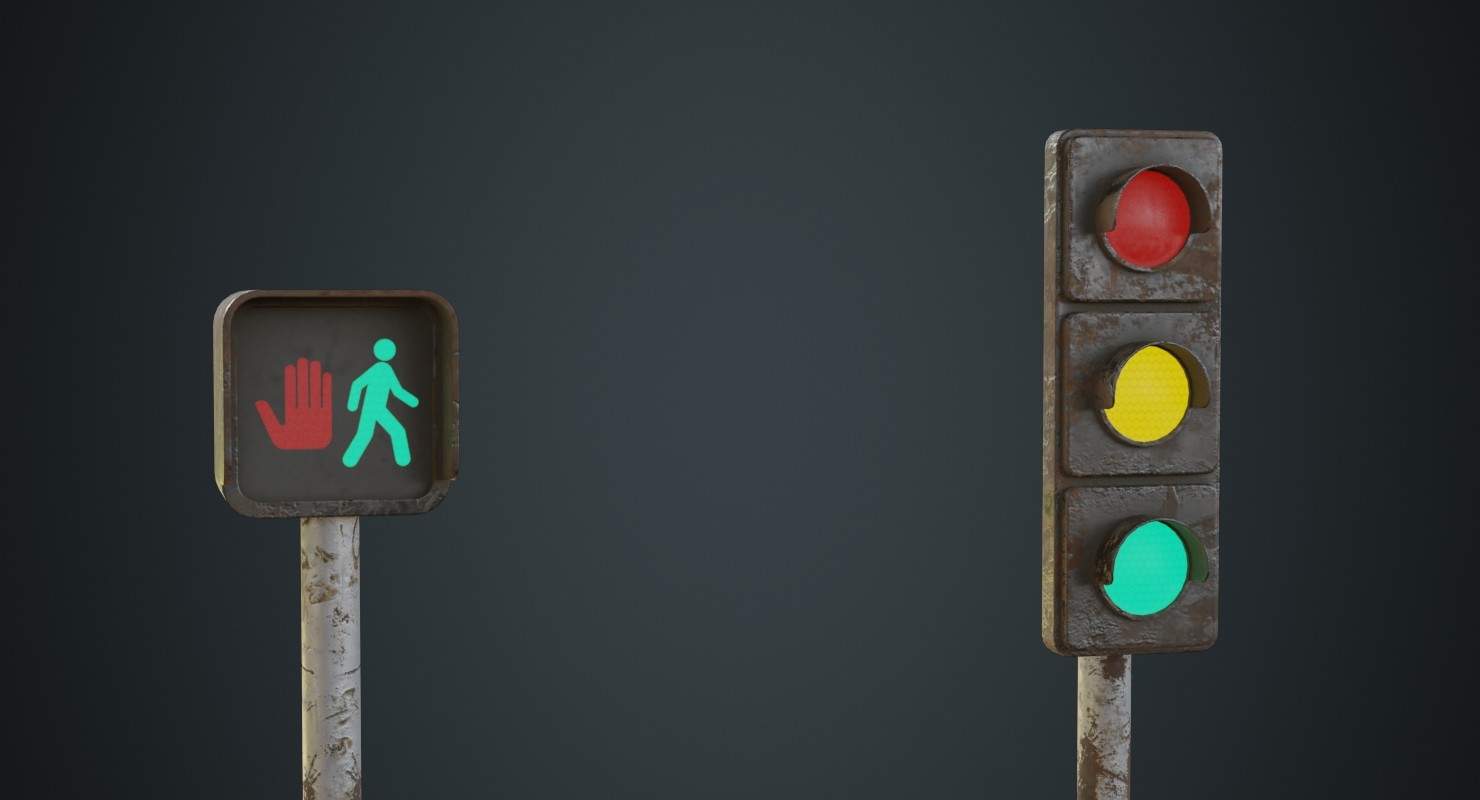 Stop Light 1D - 3D Model by weeray