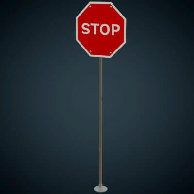 Stop Sign 1A - 3D Model by weeray