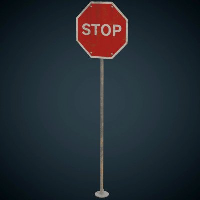 Stop Sign 1B - 3D Model by weeray