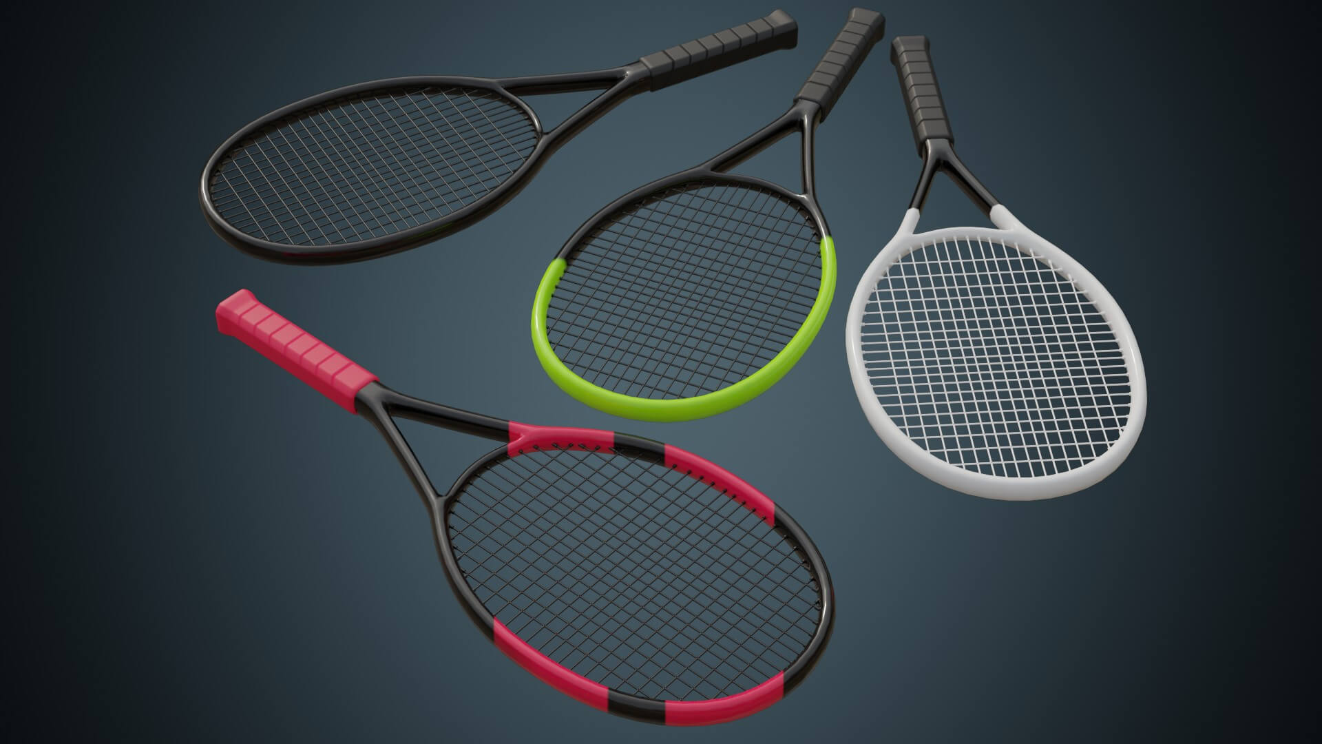 Tennis Racquet 1A - 3D Model by weeray
