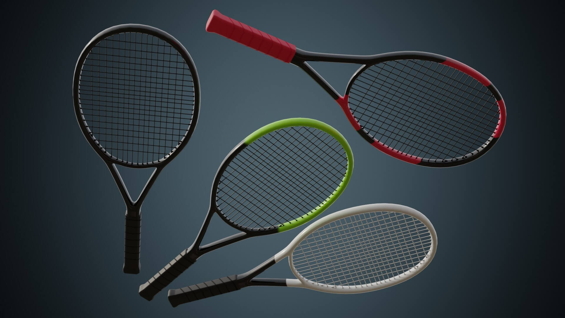Tennis Racquet 1A - 3D Model by weeray