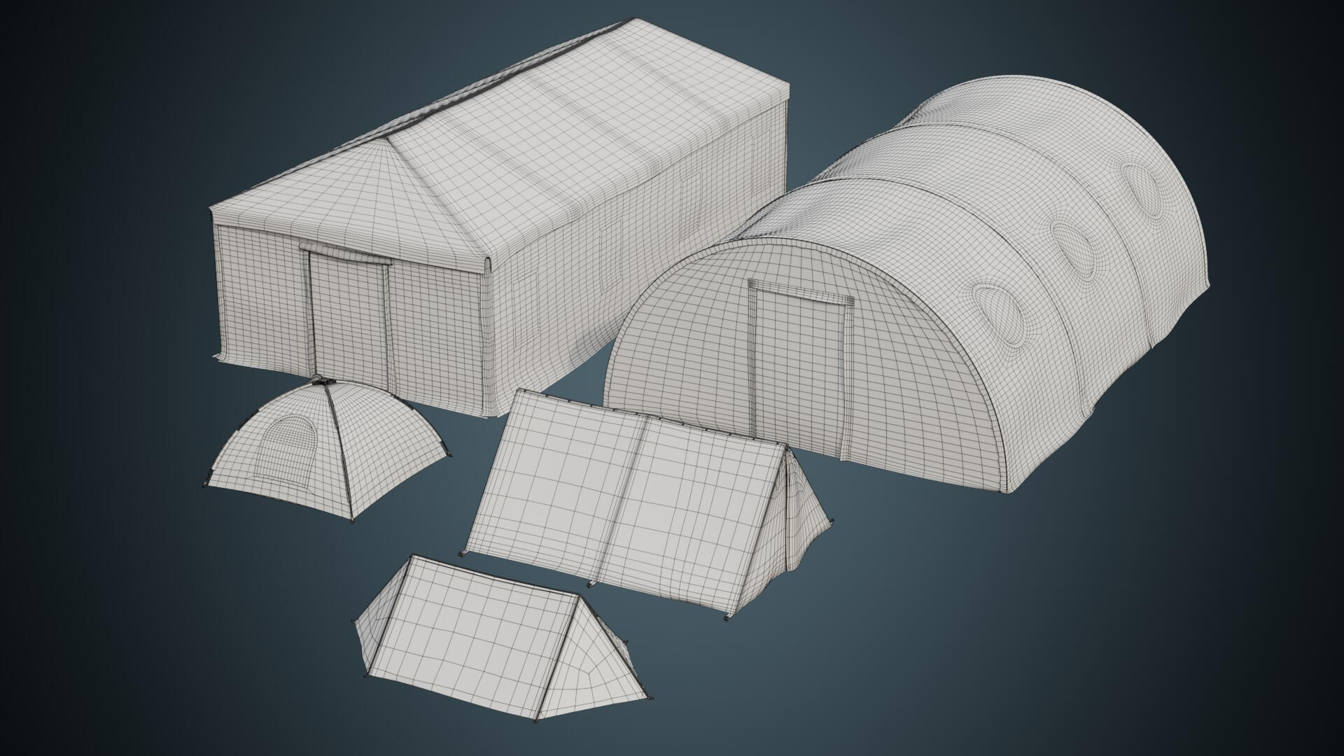 Tent Collection 1B - 3D Model by weeray