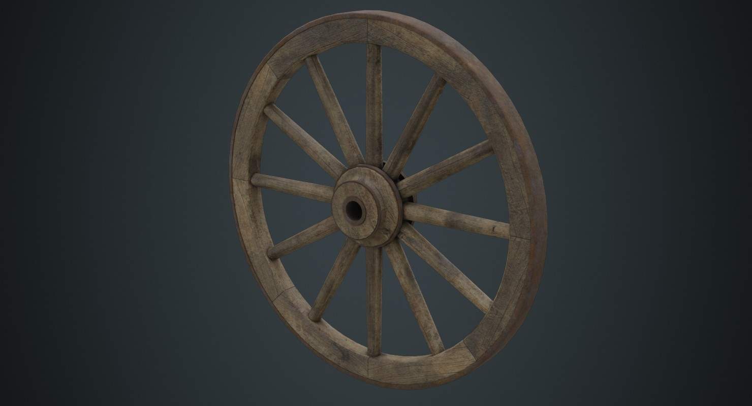 Wagon Wheel (rusty) - 3D Model by weeray