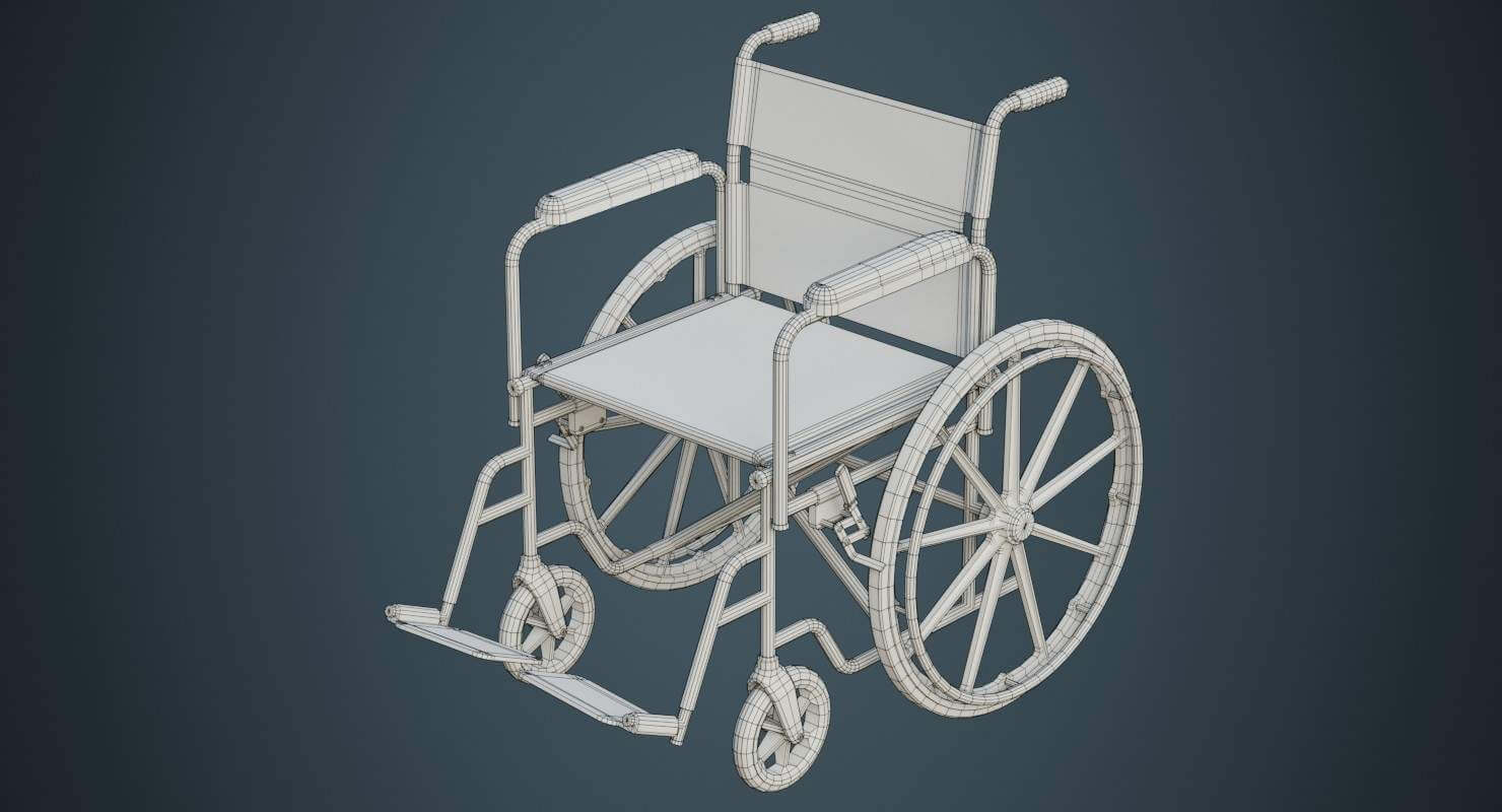 Wheelchair 1 Untextured - 3D Model by weeray