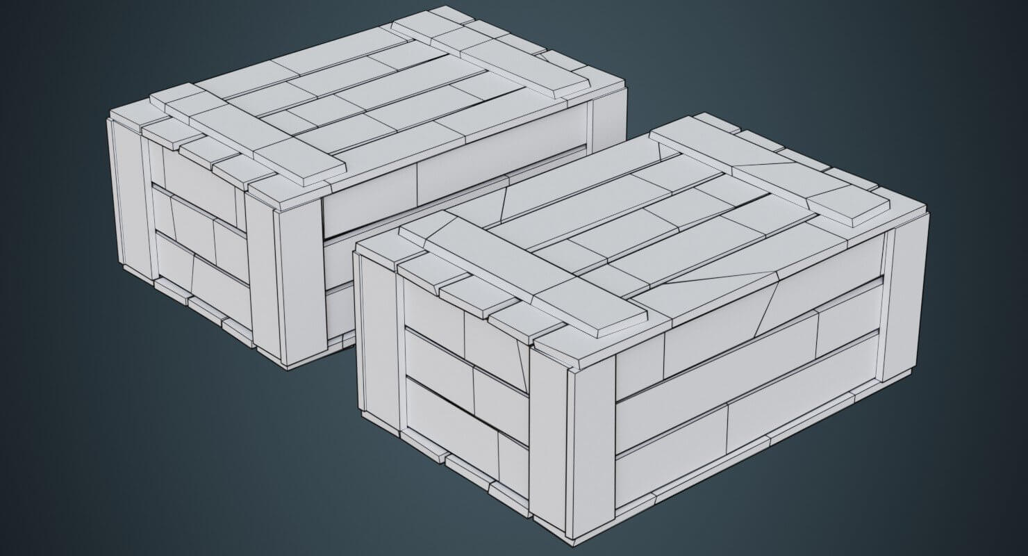 Wooden Box 4B - 3D Model by weeray