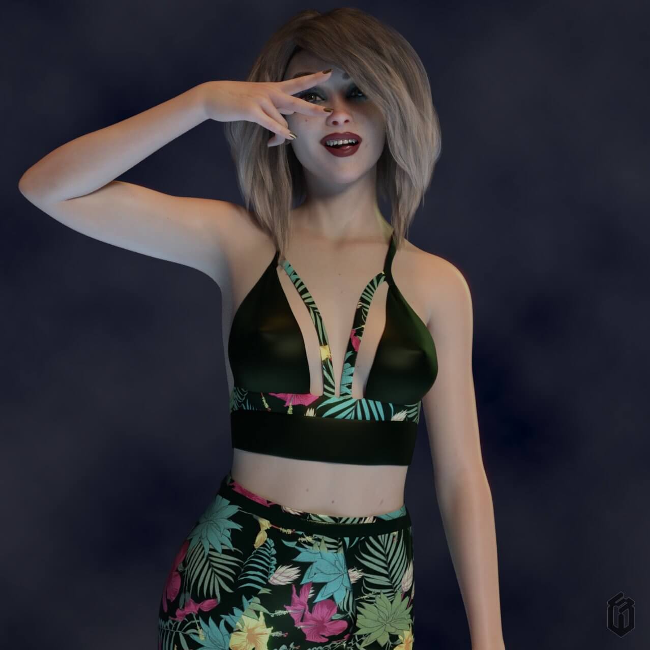 Catalea Bali Babe 3D Render, Digital Art by weltenschmid