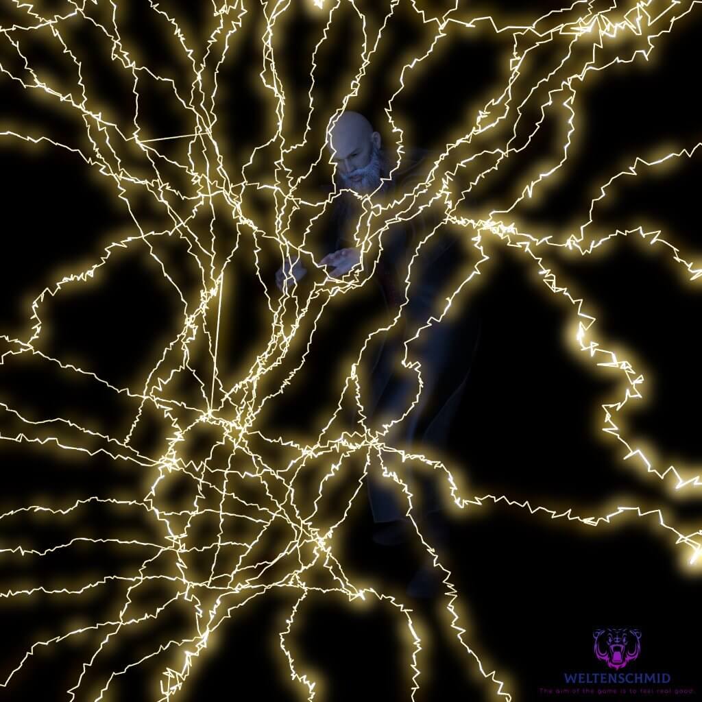 Lightning spellcast 3D Render, Digital Art by weltenschmid