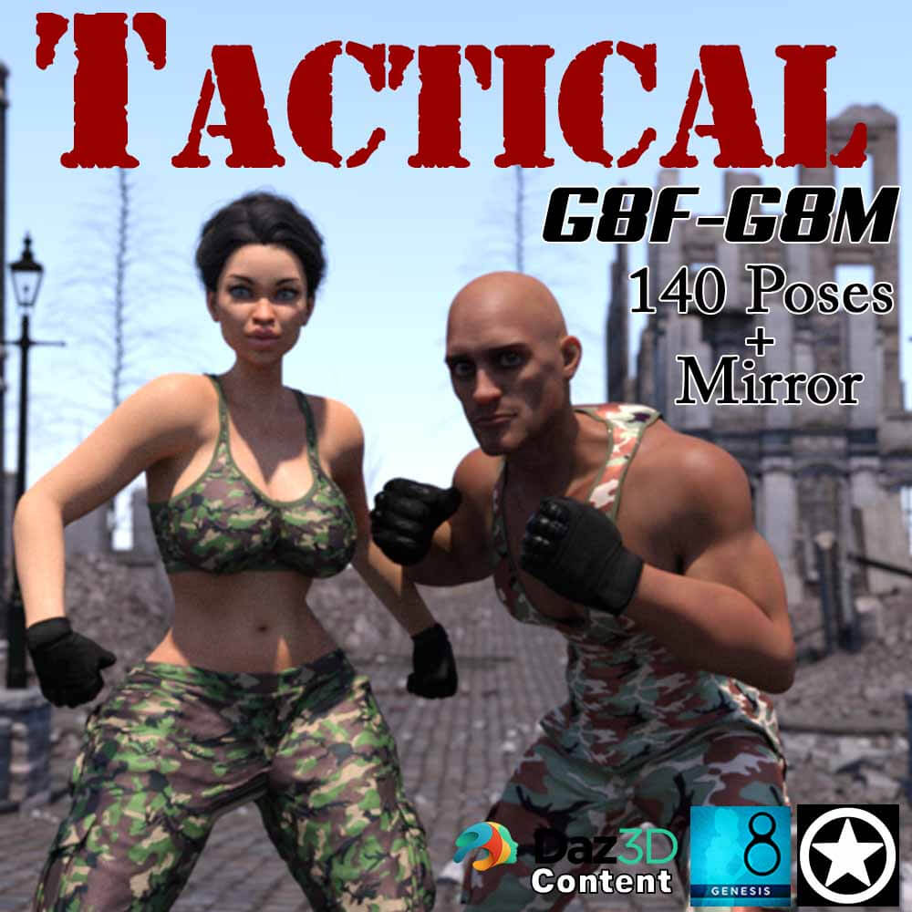 Tactical Poses G8F & G8M-Fight Bundle 3D Render by wentley