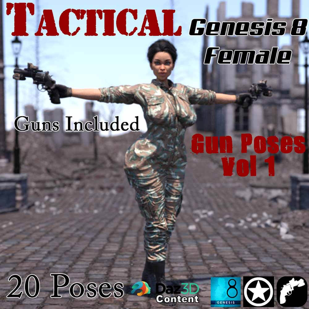 Tactical Poses G8F-Guns Poses & Guns Vol 1 3D Render by wentley