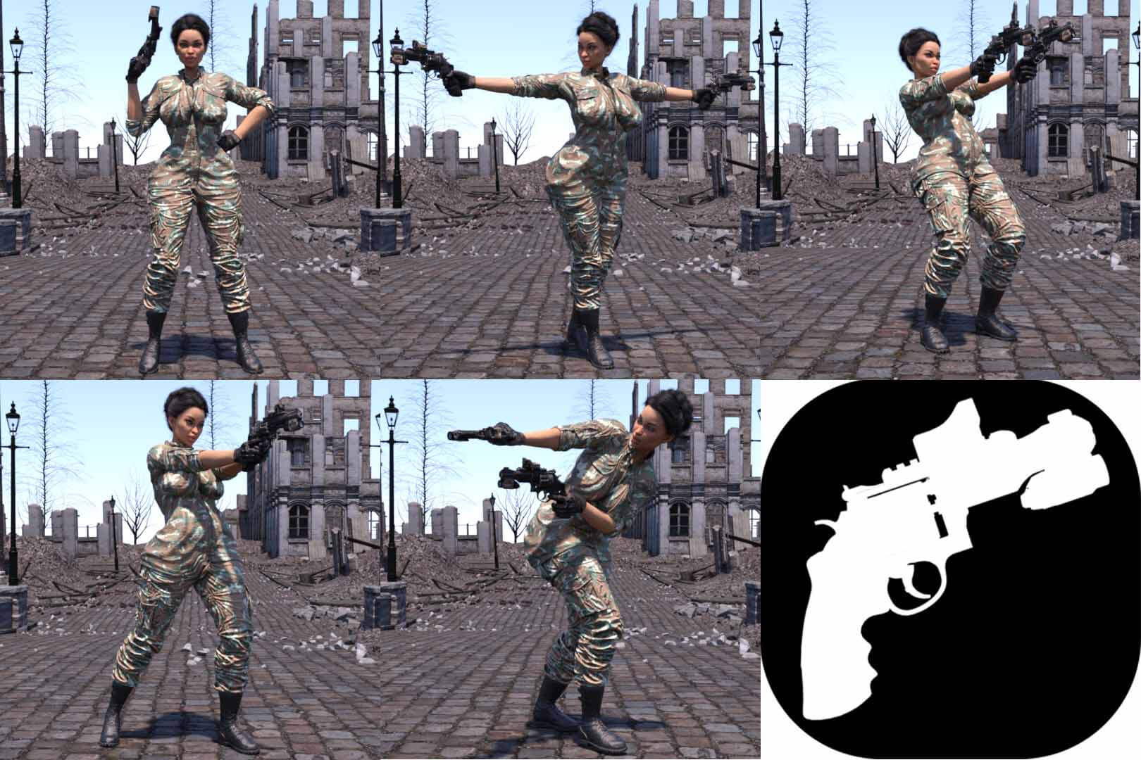 Tactical Poses G8F-Guns Poses & Guns Vol 1 3D Render by wentley