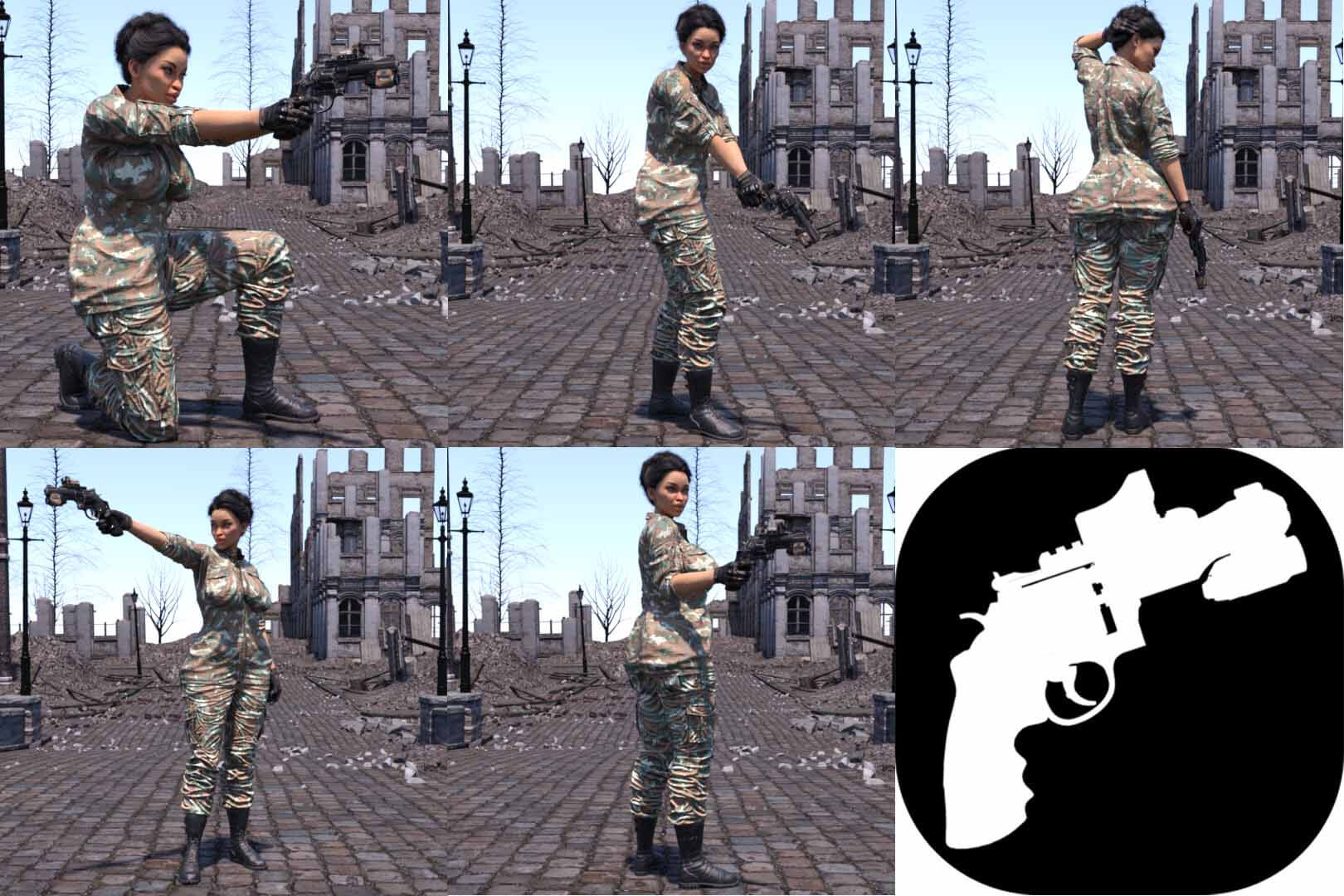 Tactical Poses G8F-Guns Poses & Guns Vol 1 3D Render by wentley