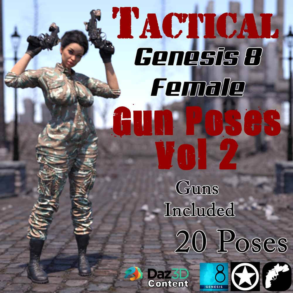Tactical Poses G8F-Guns Poses & Guns Vol 2 3D Render by wentley