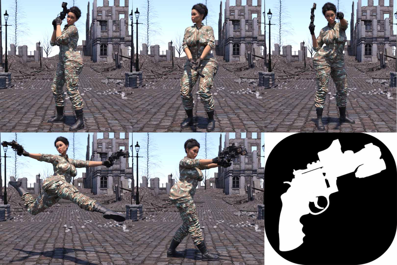 Tactical Poses G8F-Guns Poses & Guns Vol 2 3D Render by wentley