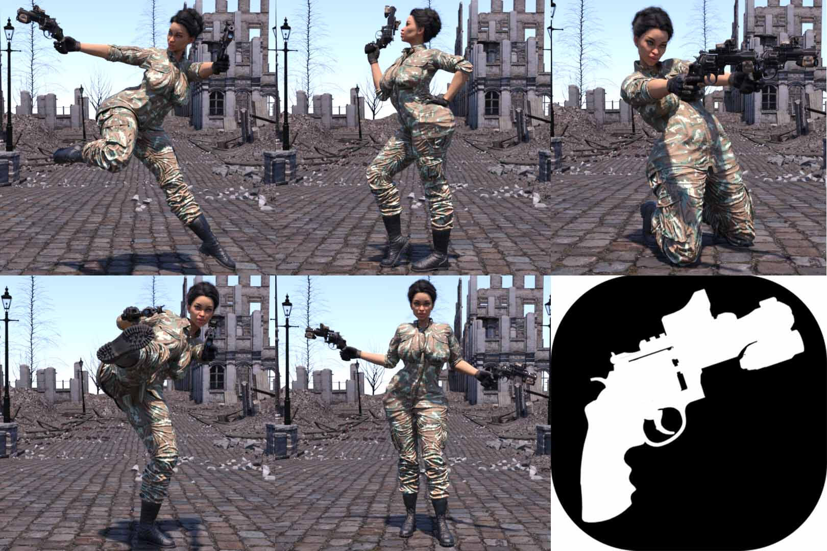 Tactical Poses G8F-Guns Poses & Guns Vol 2 3D Render by wentley