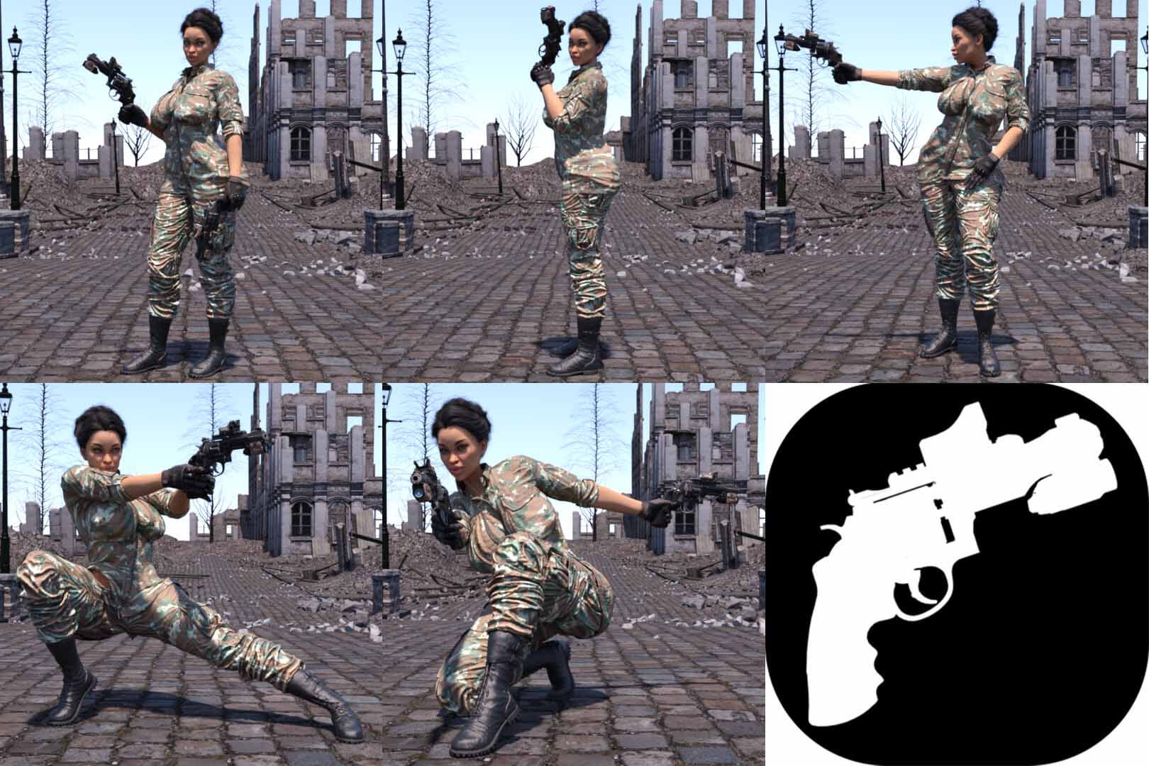 Tactical Poses G8F-Guns Poses & Guns Vol 2 3D Render by wentley