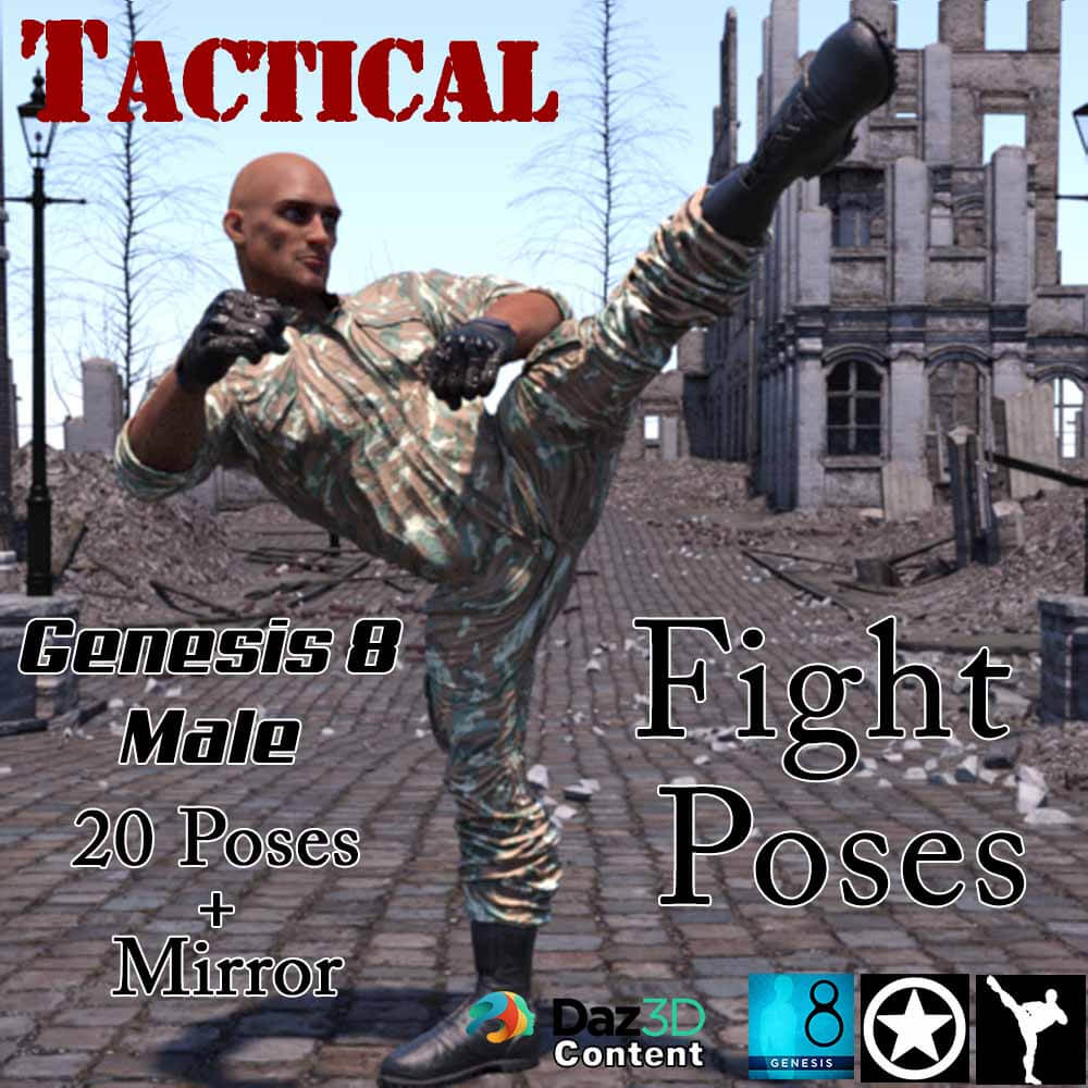 Tactical Poses G8M-Fight Vol 1 3D Render, Digital Art by wentley