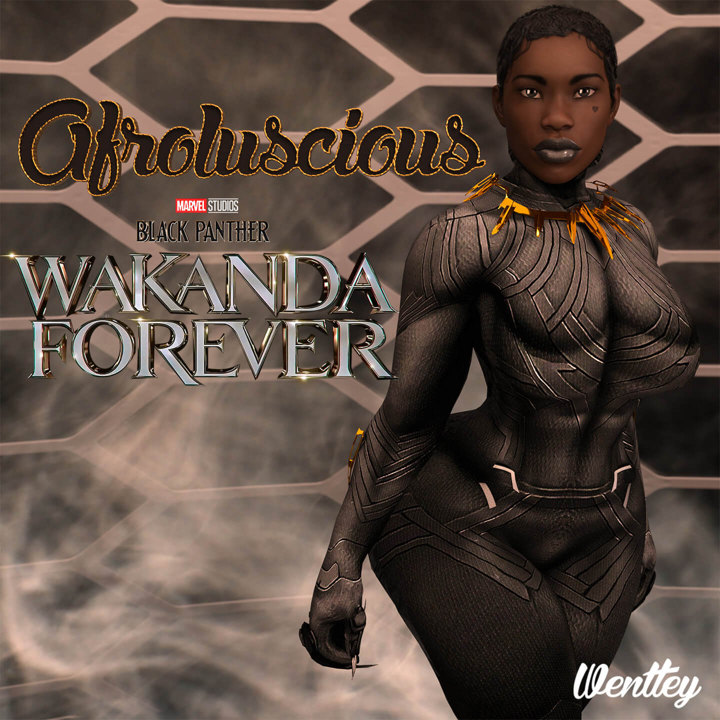 Wakanda 4 Eva 002 3D Render, Digital Art by wentley